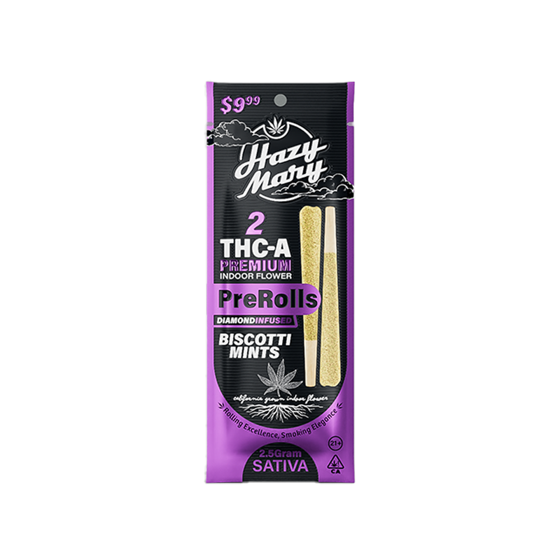 Biscotti Mints | Sativa | THC-A Pre-Rolls – Hazy Mary